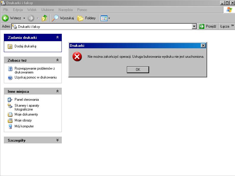 Instalacja Lexmark Z602 - usługa buforowania wydruku nie działa
