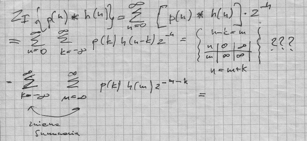 transformata Z ze splotu - cyfrowe przetwarzanie sygnałów