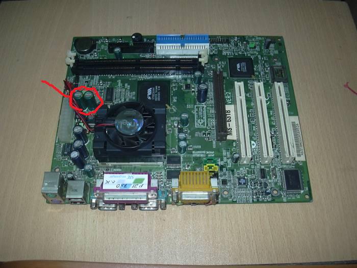 Spalona płyta MS-6318 v2? Działa tylko wentylator, brak obrazu i dźwięku